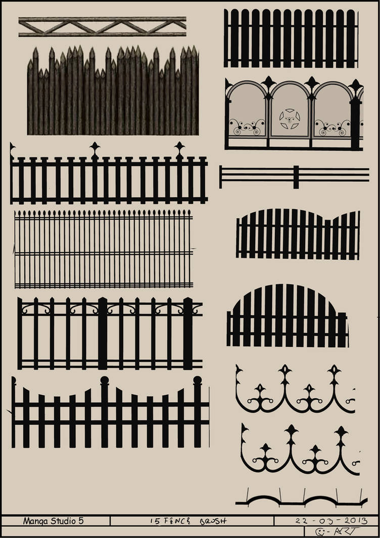 MangaStudio5/ClipStudioPaint 15 Fence Brushes by CyART-CiprianFlorea on ...