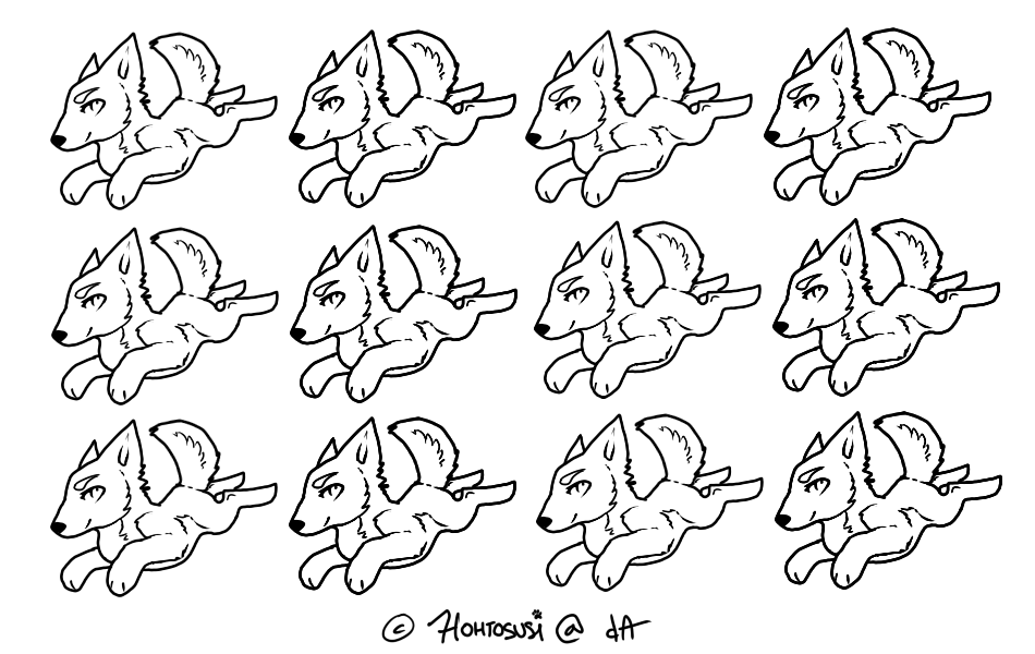 Chibi Wolves Lineart PSD by Hohtis on DeviantArt