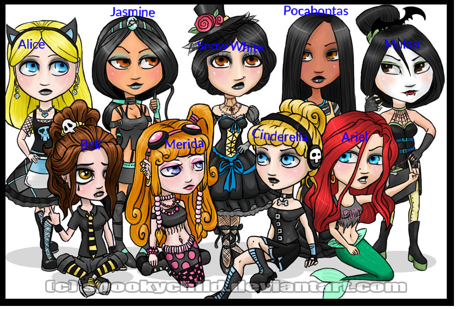 Emo Disney Princesses by Jadeheath41301 on DeviantArt