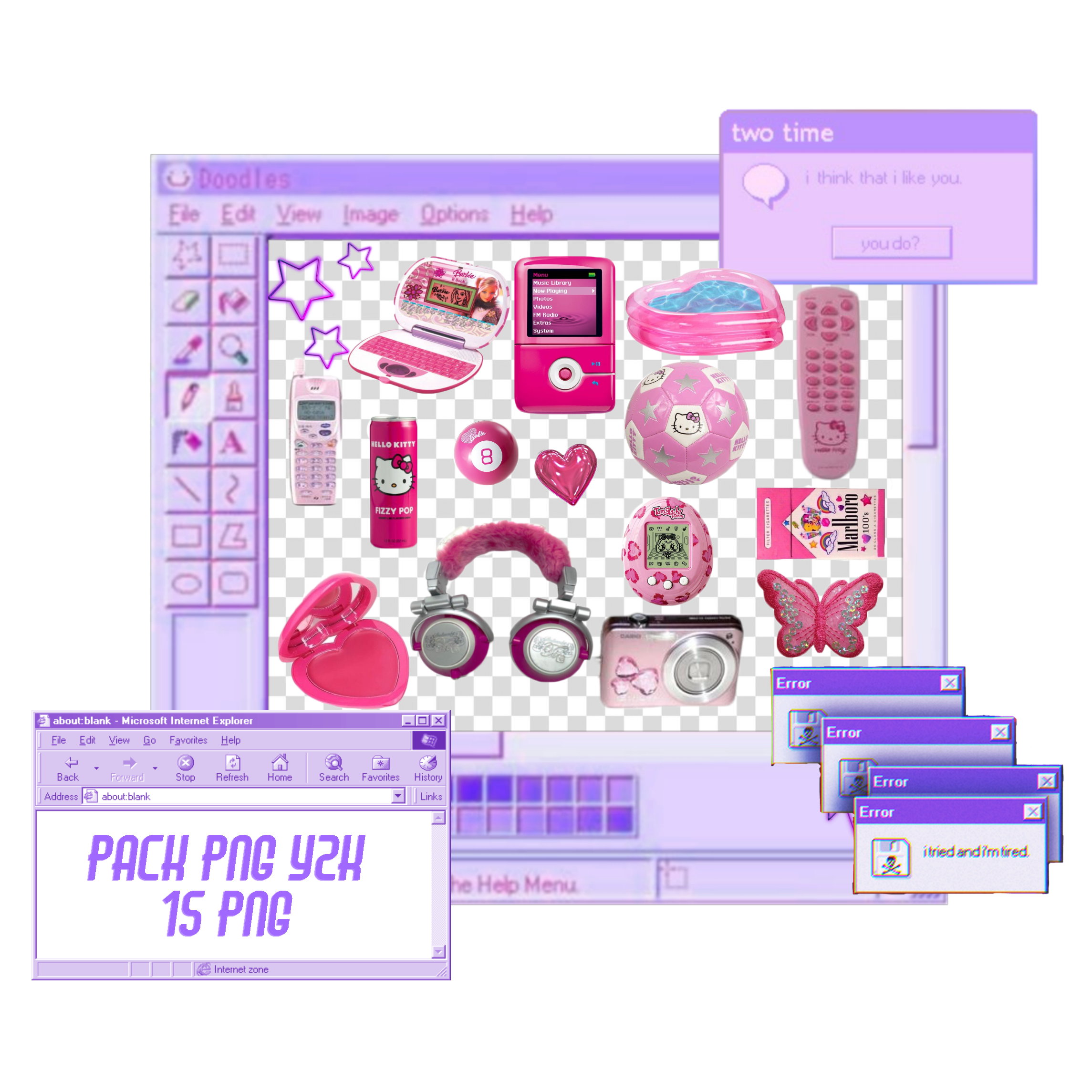 pack pink Y2K png by theoskater11 on DeviantArt