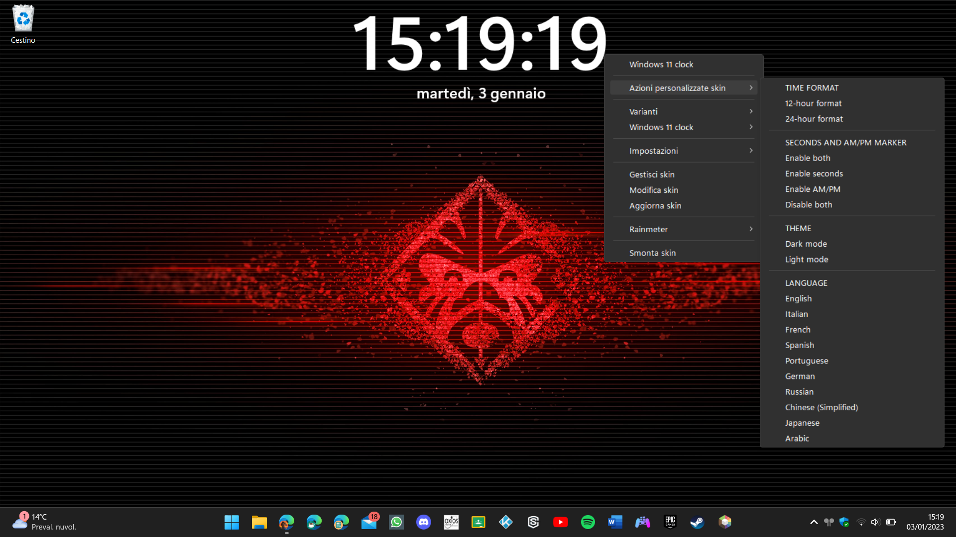 Windows 11 clock for Rainmeter by Gianmario22 on DeviantArt