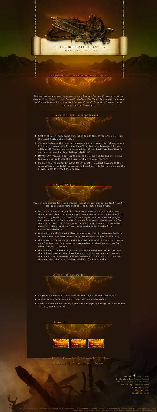 Creature Feature CSS by kuschelirmel-stock on DeviantArt