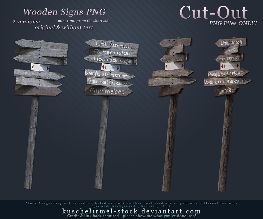 Wooden Signs Cut-Out PNG by kuschelirmel-stock on DeviantArt