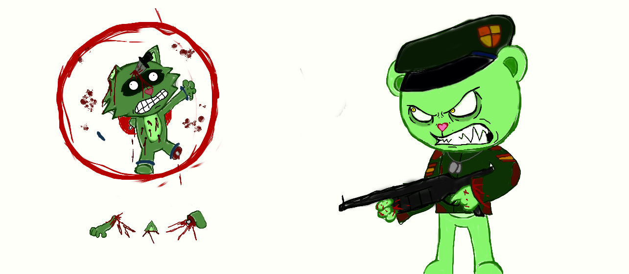 HTF Fliqpy ''That'll teach ya!'' by xxEmoGingerWolfxx on DeviantArt