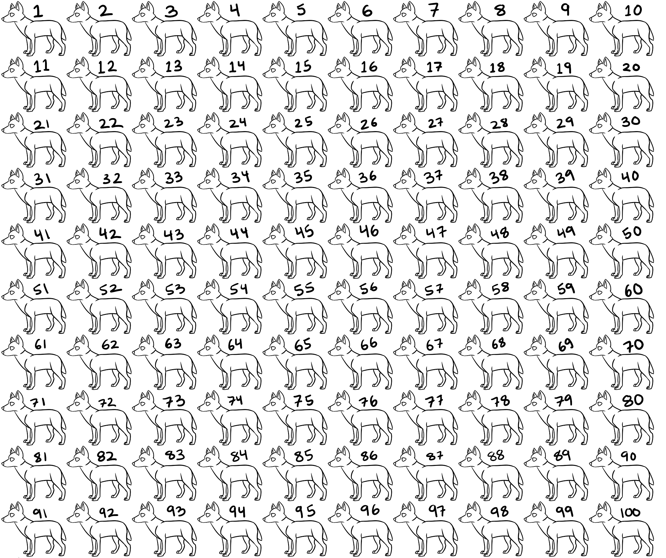 Free Set of 100 Canine Lines by 0palite on DeviantArt