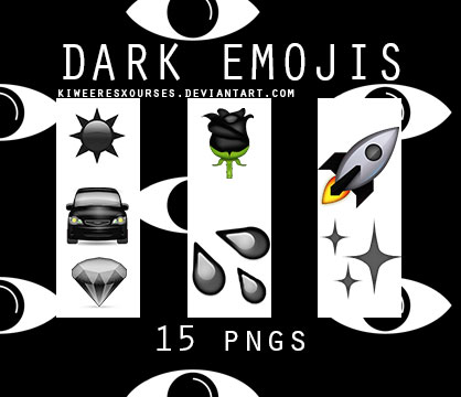+ DARK EMOJIS + by kiweeresxources on DeviantArt