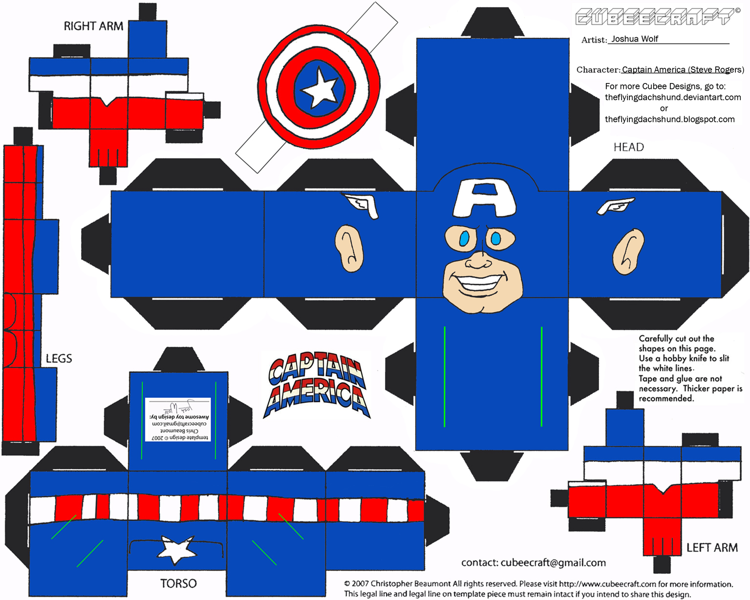 Marvel 1: Captain America Cubee by TheFlyingDachshund on DeviantArt