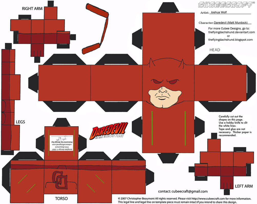 Marvel 1: Daredevil Cubee by TheFlyingDachshund on DeviantArt