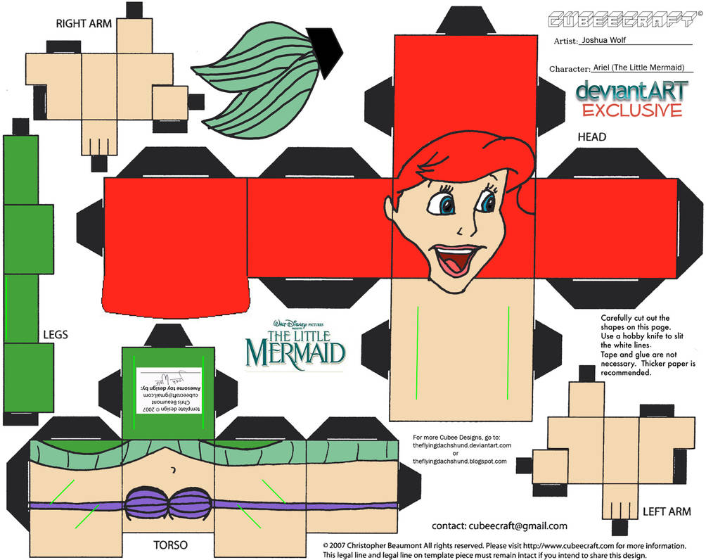 Ariel The Little Mermaid Cubee by TheFlyingDachshund on DeviantArt