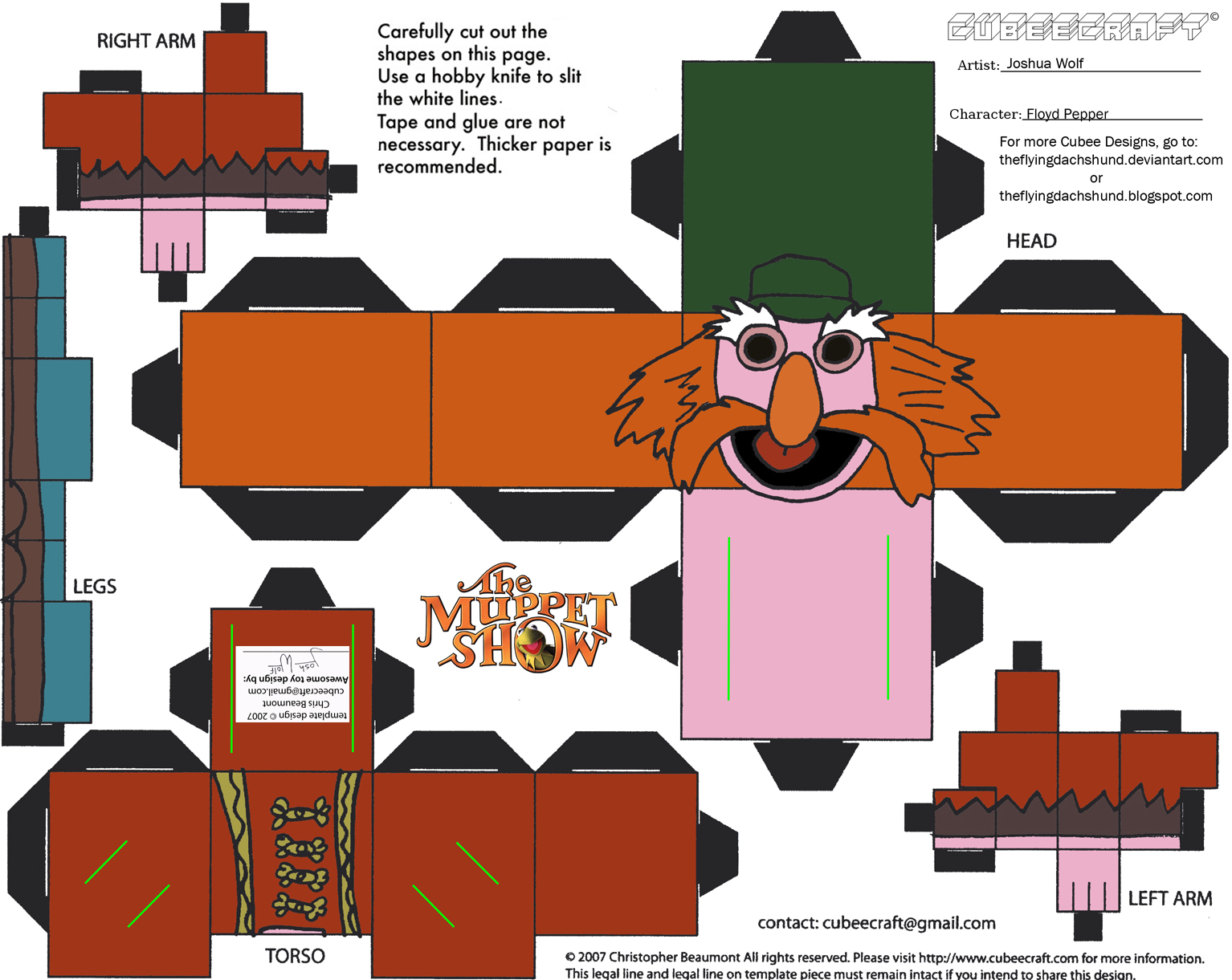 Muppets 4: Floyd Pepper Cubee by TheFlyingDachshund on DeviantArt