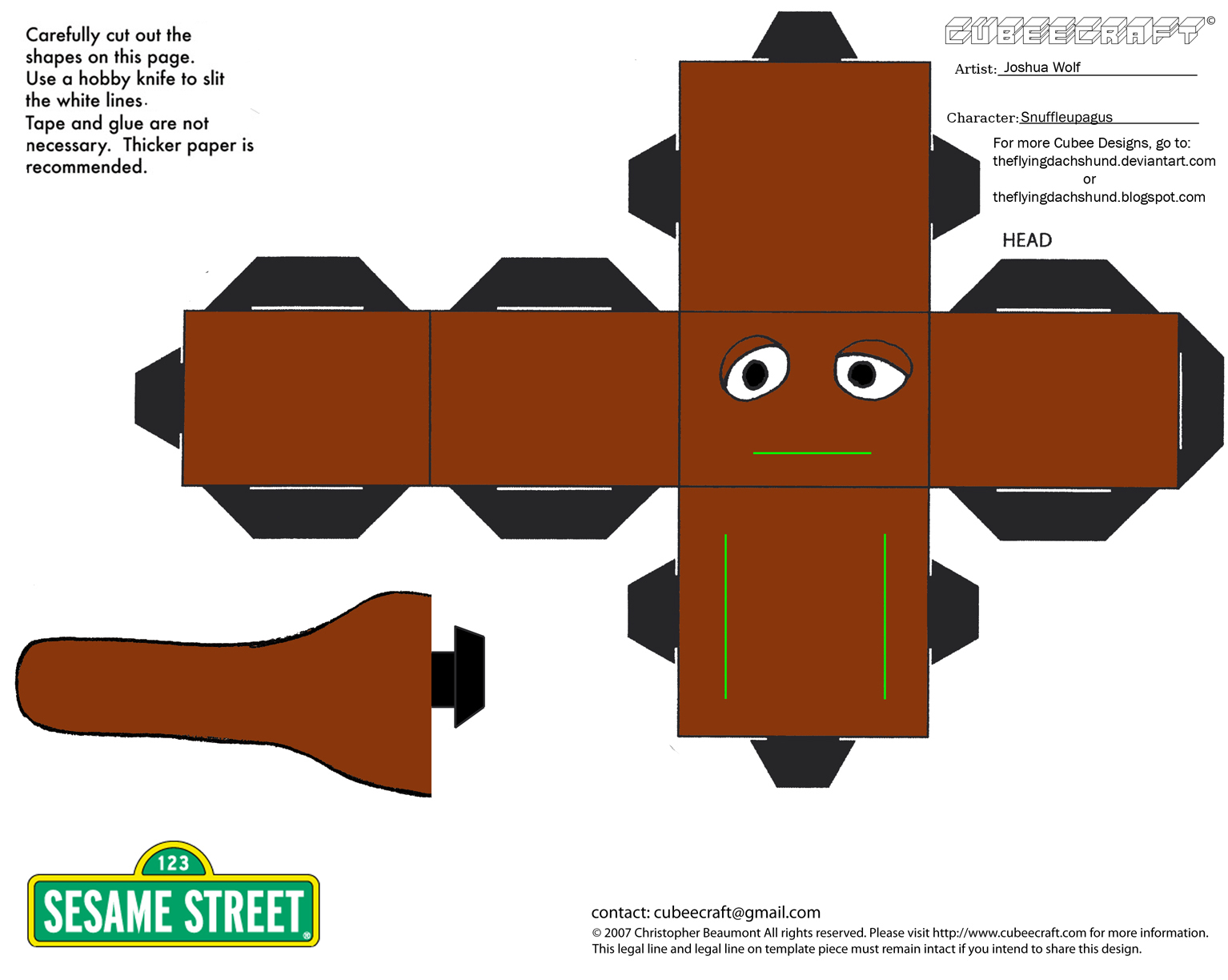 Muppets 8: Snuffleupagus Cubee by TheFlyingDachshund on DeviantArt