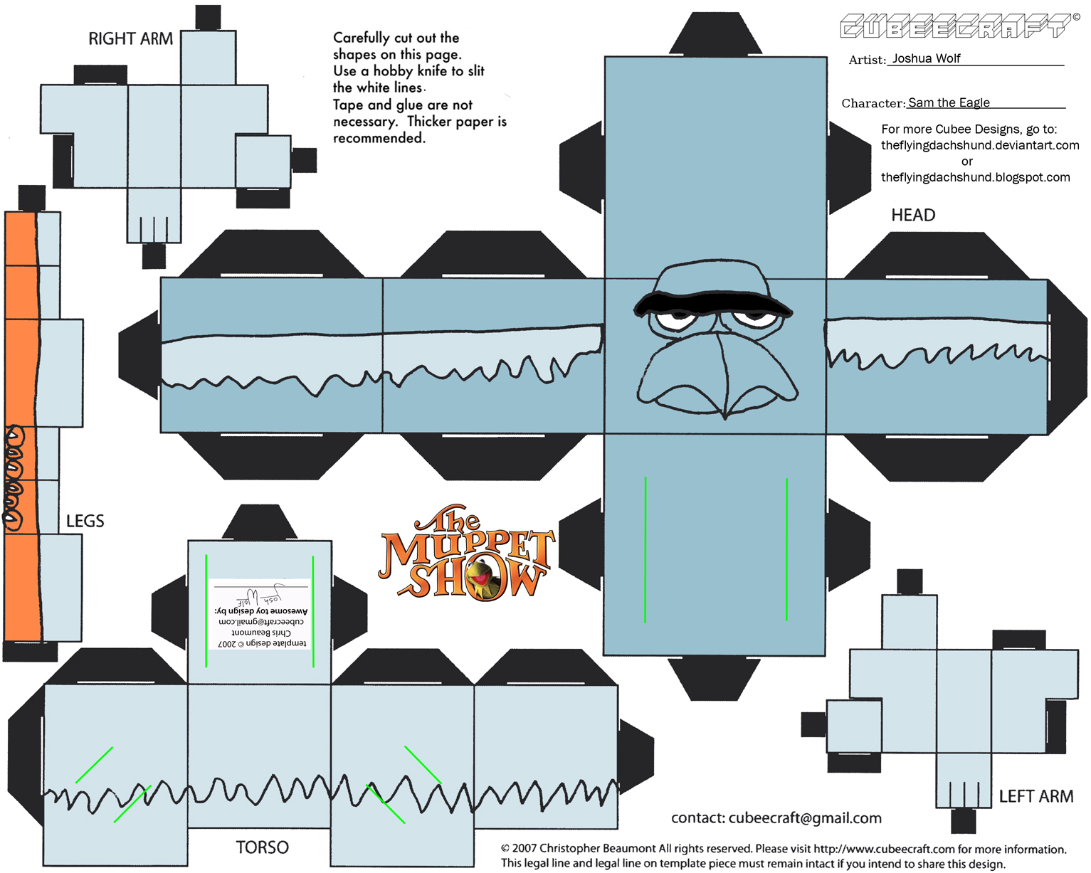 Muppets 23: Sam the Eagle Cubee by TheFlyingDachshund on DeviantArt