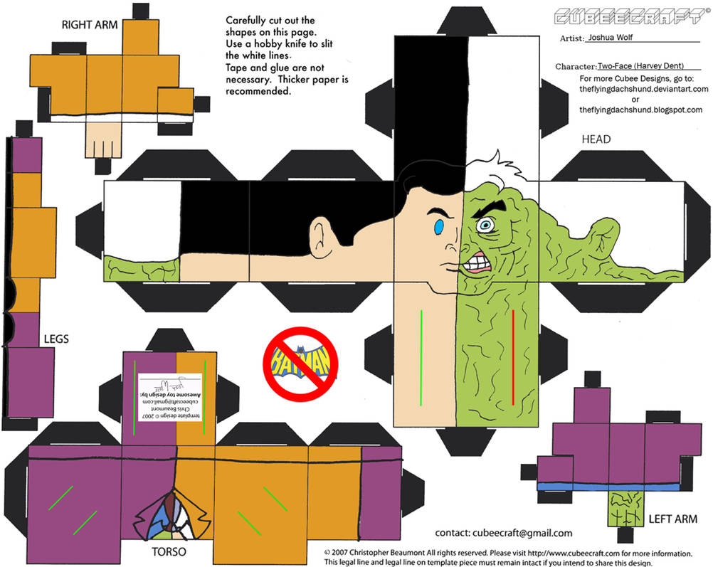 Villains 2: Two Face Cubee by TheFlyingDachshund on DeviantArt