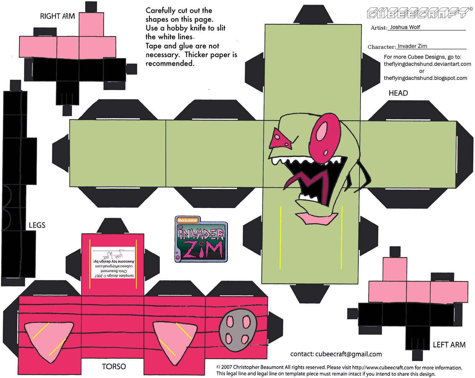 Zim: Invader Zim Cubee by TheFlyingDachshund on DeviantArt