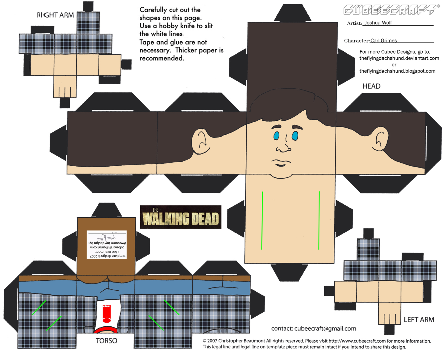 TWD1: Carl Grimes Cubee by TheFlyingDachshund on DeviantArt