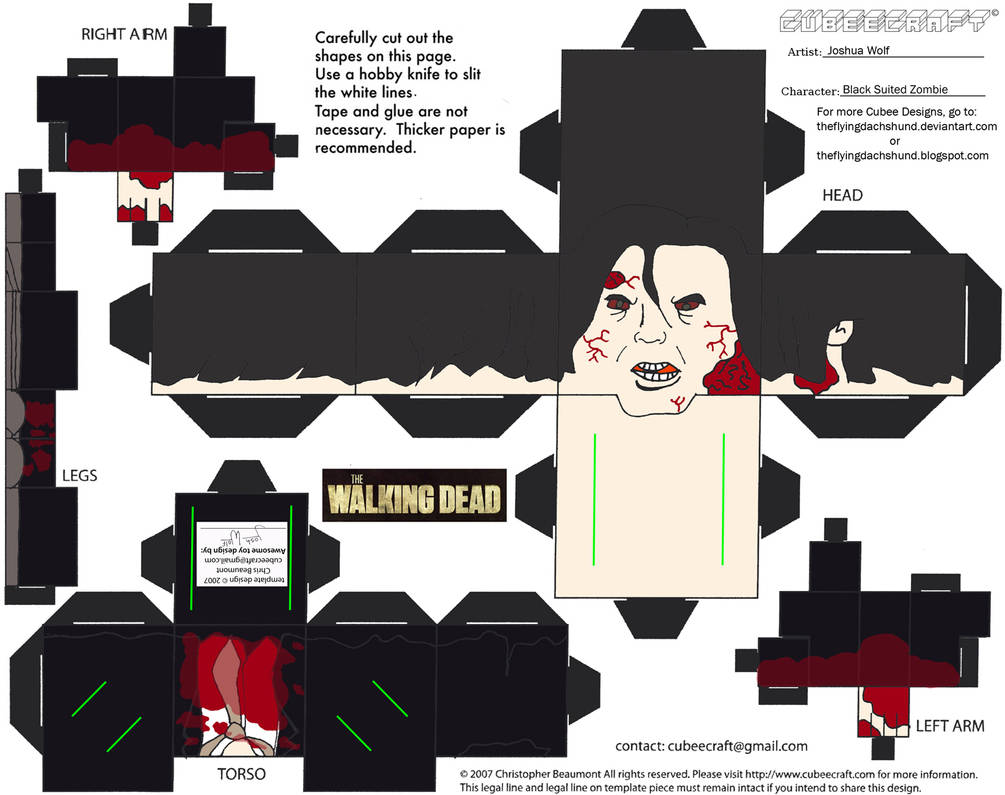 TWD1: Black Suited Zombie Cubee by TheFlyingDachshund on DeviantArt
