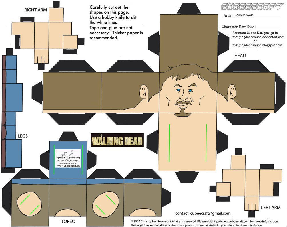 TWD3: Daryl Dixon Cubee by TheFlyingDachshund on DeviantArt