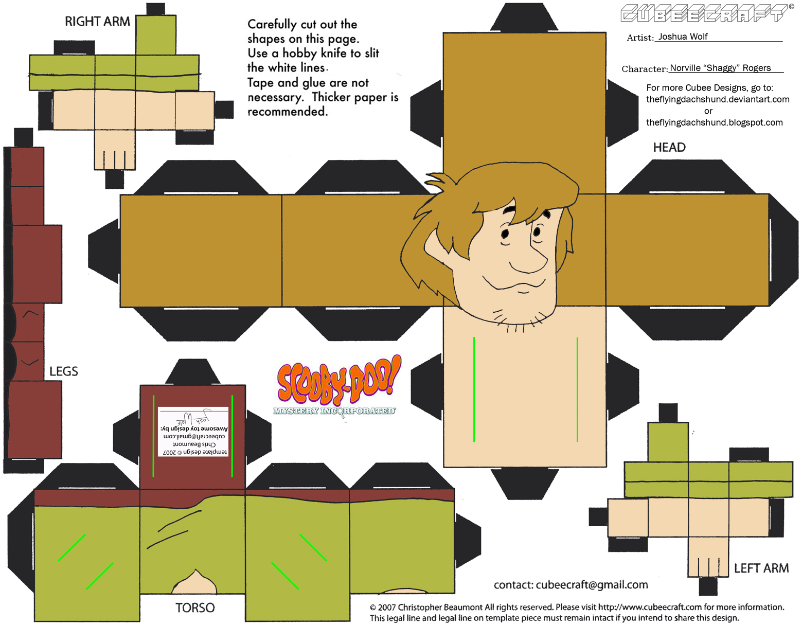 SD1: Shaggy Rogers Cubee by TheFlyingDachshund on DeviantArt