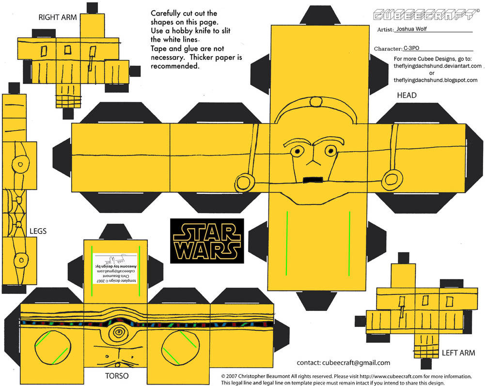 SW3: C-3PO Cubee by TheFlyingDachshund on DeviantArt