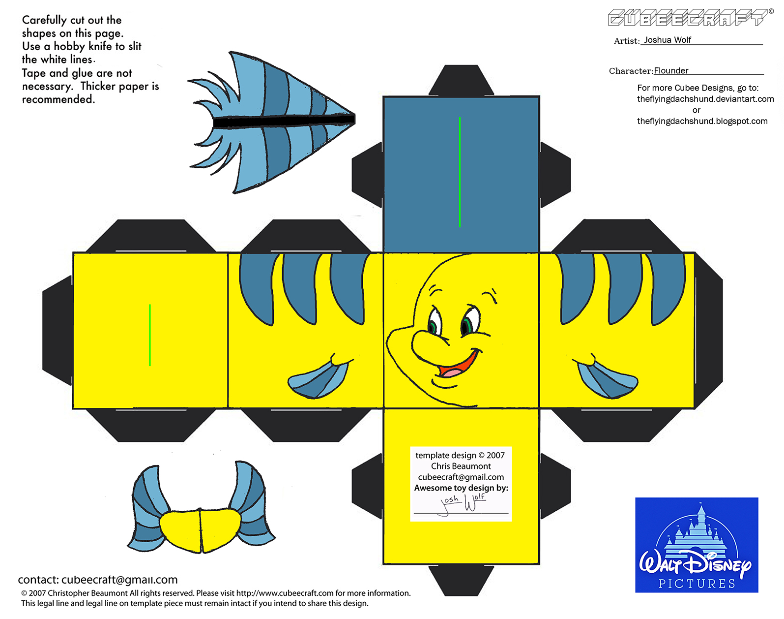 Dis43: Flounder Cubee by TheFlyingDachshund on DeviantArt