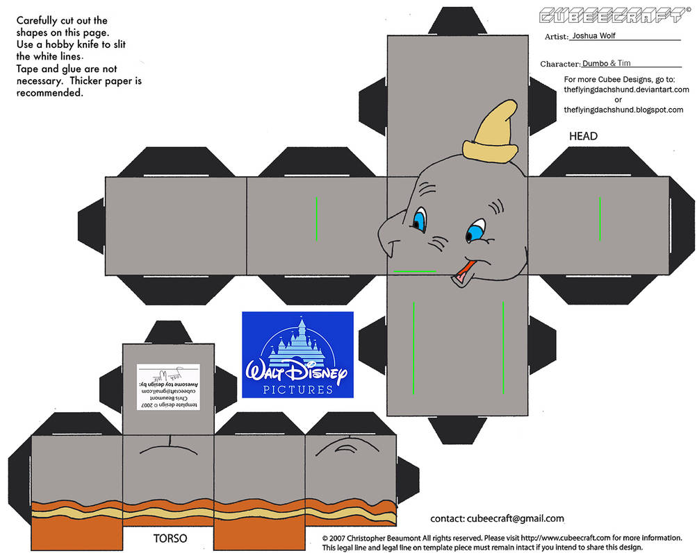 Dis48: Dumbo and Tim Cubees by TheFlyingDachshund on DeviantArt