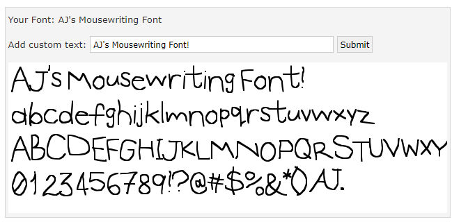 AJ's Mousewriting Font by DoodleNeuding24 on DeviantArt