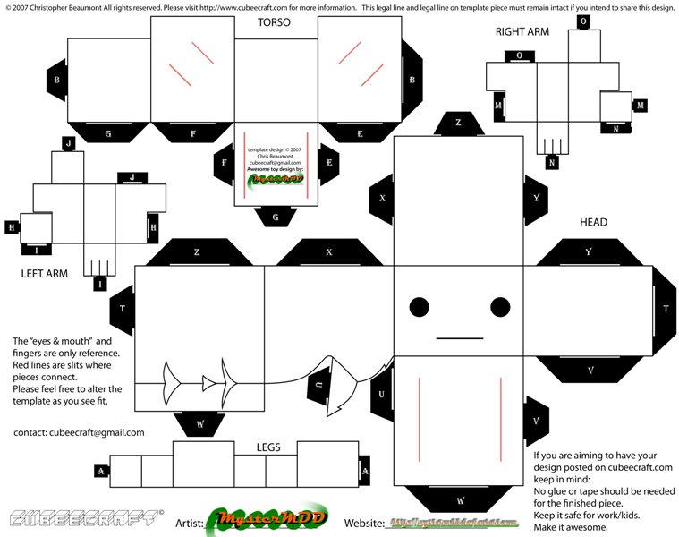 Cubeecraft Template - female by MysterMDD on DeviantArt