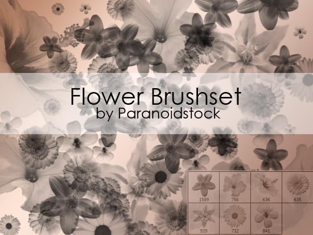 Flower Brushset by paranoidstock on DeviantArt