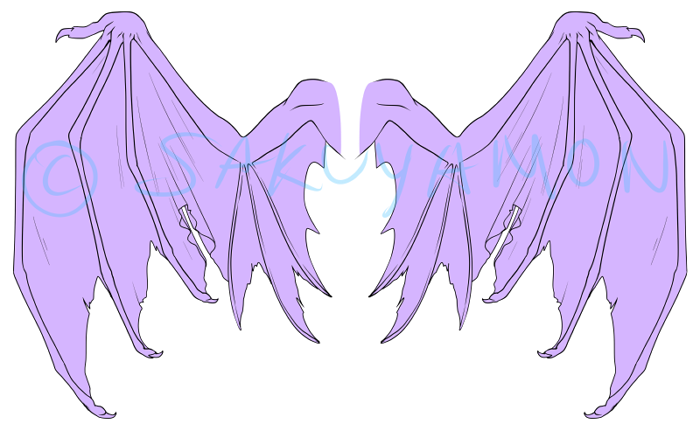 Wings lineart 4 by Sakuyamon on DeviantArt