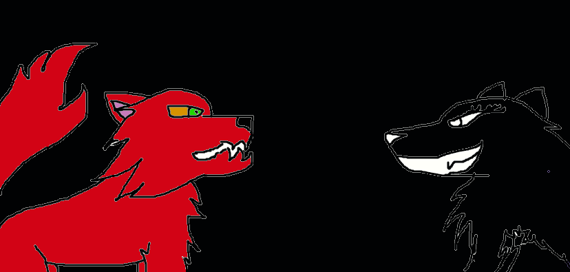 red dog with her evil shadow by maskyfnaflover on DeviantArt