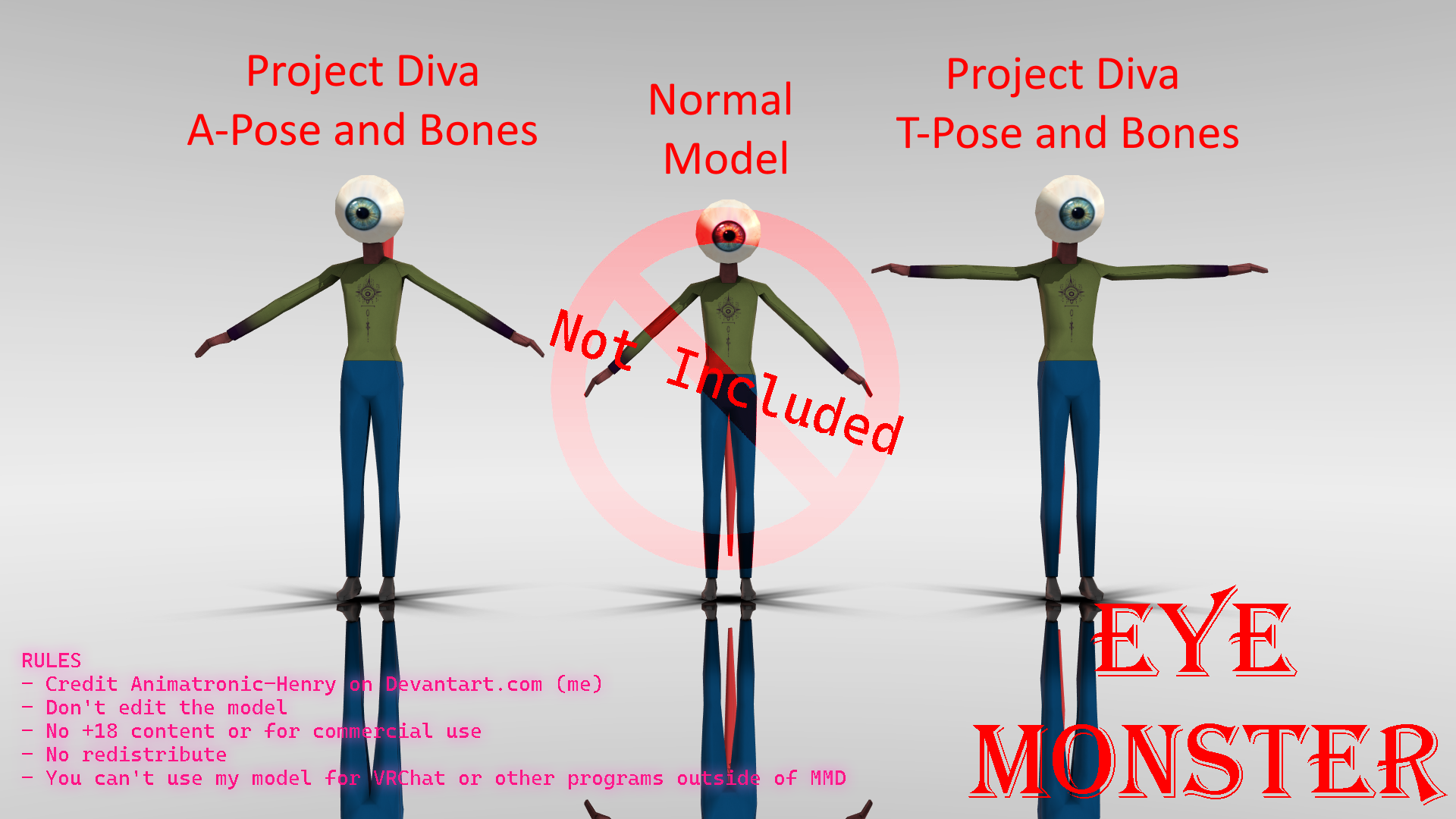 MMD Eye Monster Project Diva Compatible by Animatronic-Henry on DeviantArt