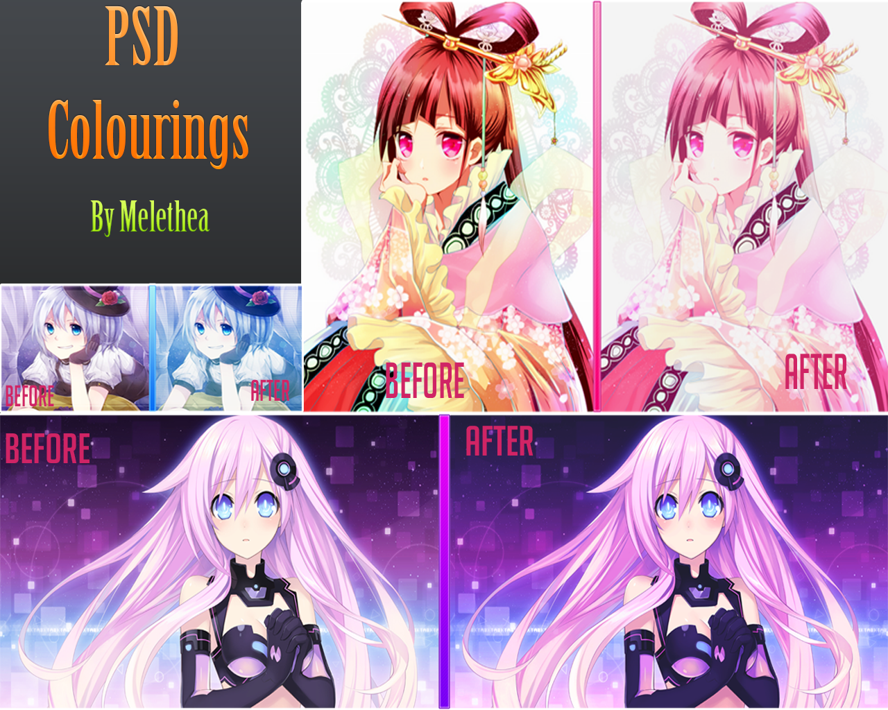 Blue Pink and Purple! PSD Colourings by Melethea on DeviantArt