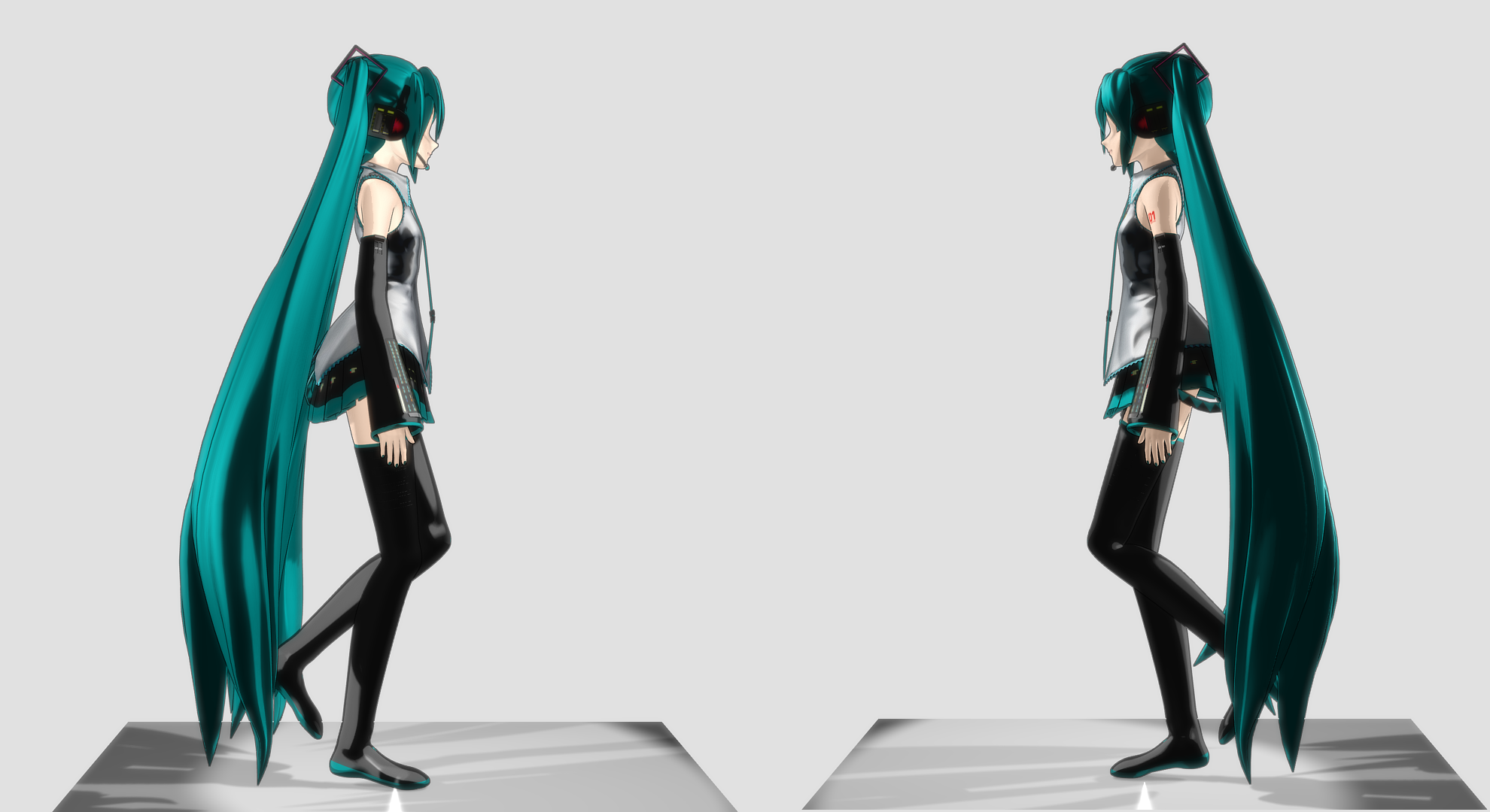 Hatsune Miku HD 3D Animation Walking Cycle Side by HeadmasterGD on ...