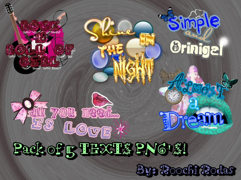 Pack of 5 Texts Png by roochiteenstar on DeviantArt