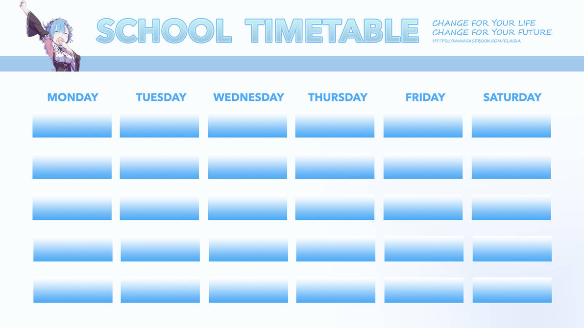 School Timetable For Anime's Fan by elxisia on DeviantArt
