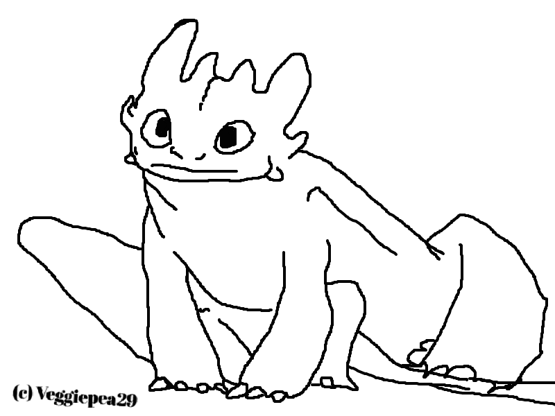 Toothless Line Art. by Veggiepea29 on DeviantArt