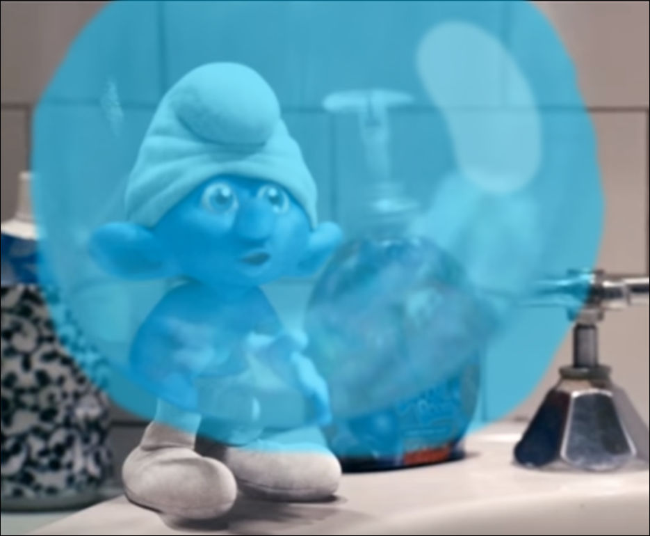 Clumsy Smurf Blows A Big Blue Bubble by Elizabethjones18 on DeviantArt