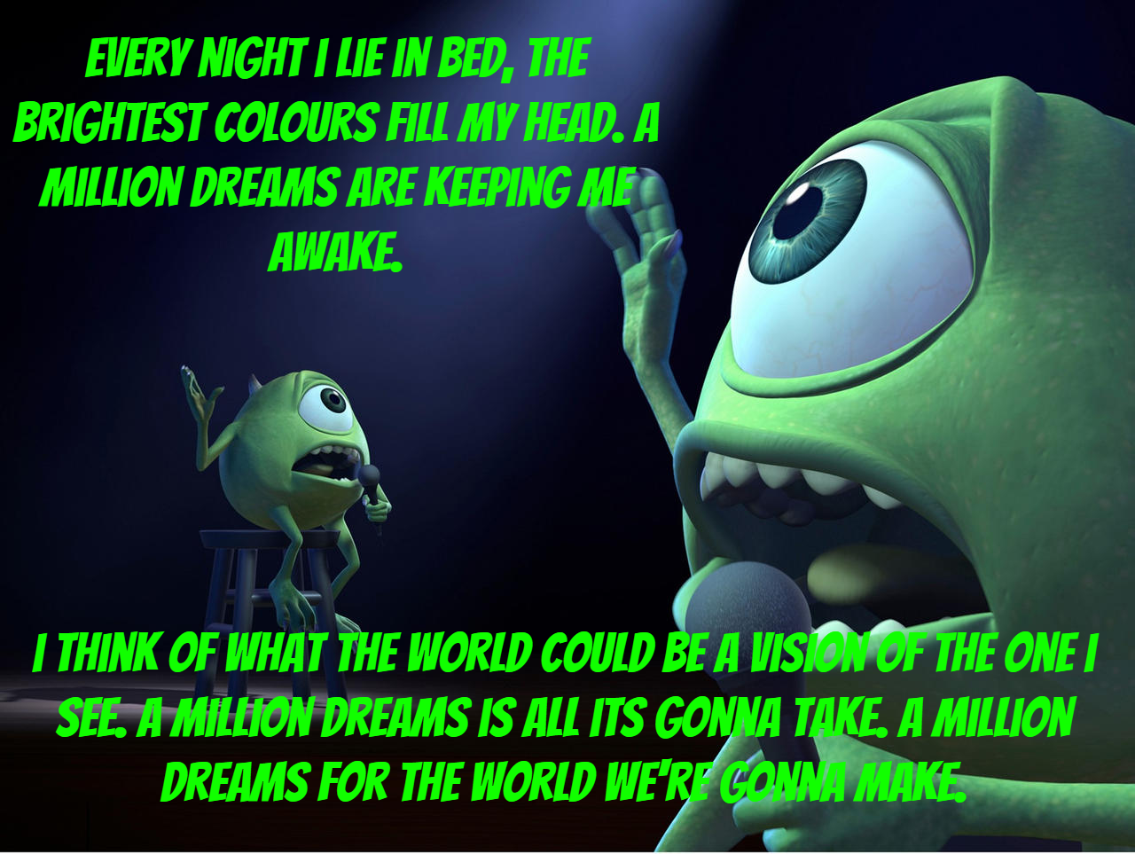 Mike Wazowski Sings A Million Dreams by Elizabethjones18 on DeviantArt