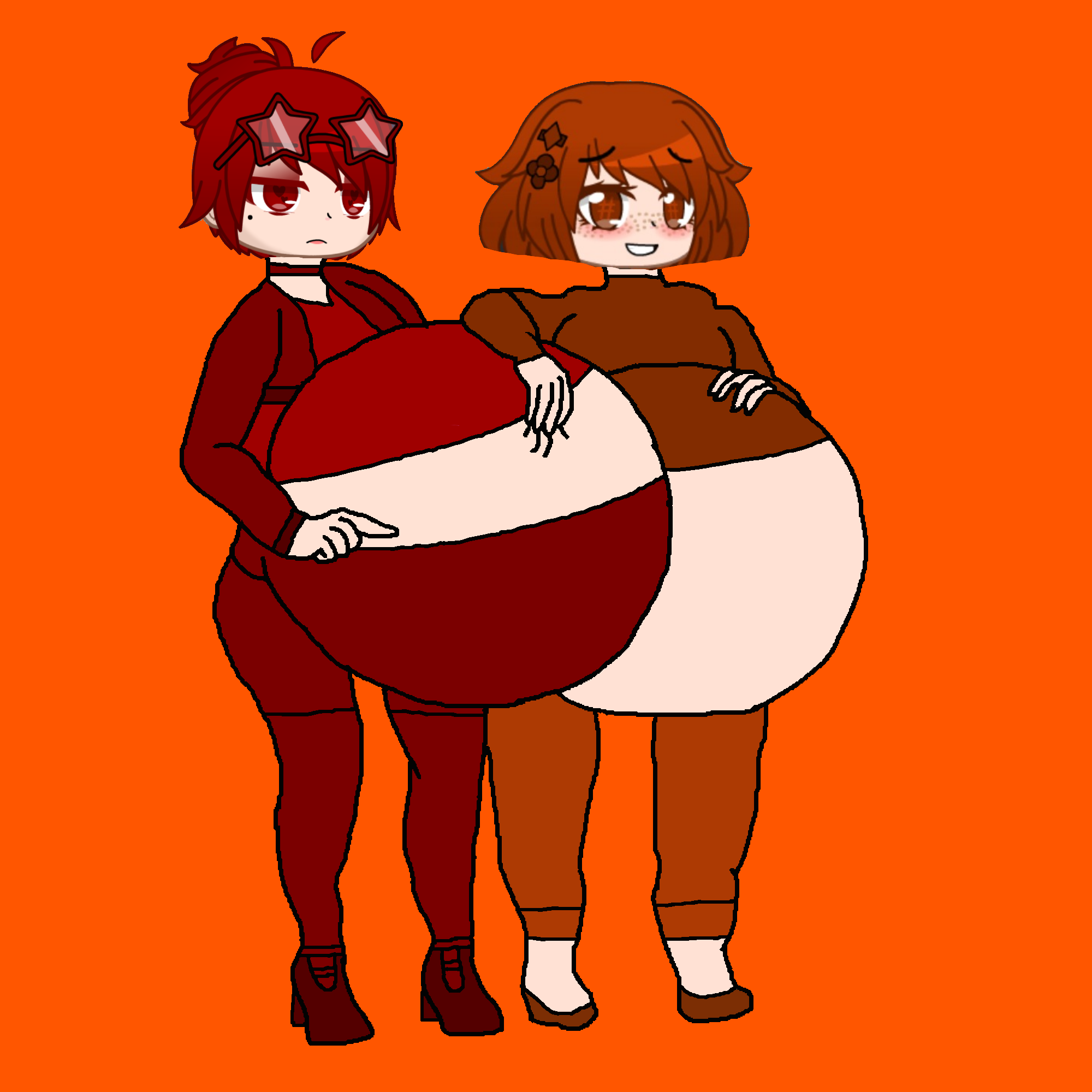 Lipstick and Ginger Big Bellies by Pigg2 on DeviantArt