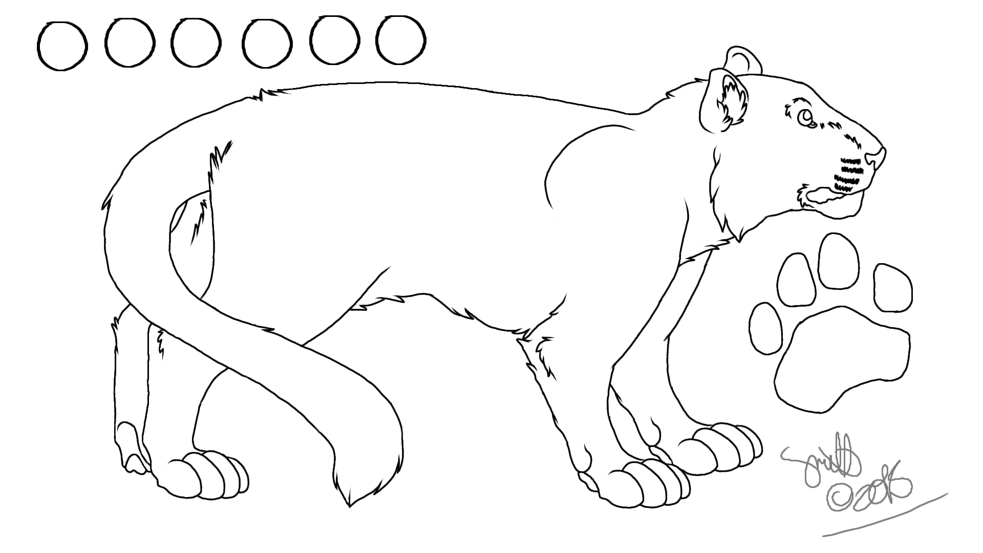 Tiger reference sheet Lineart by SeventhFrenzy on DeviantArt