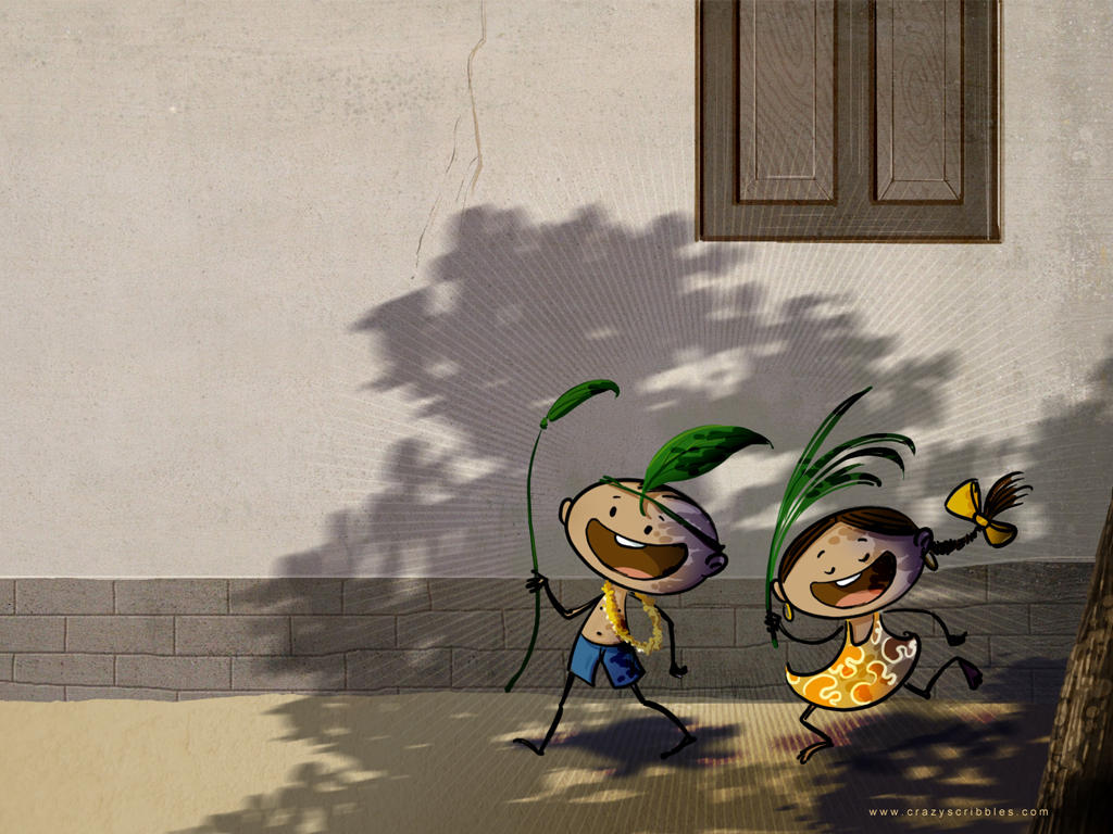 Drawing Day - kuttu and chinnu by anoop-pc on DeviantArt