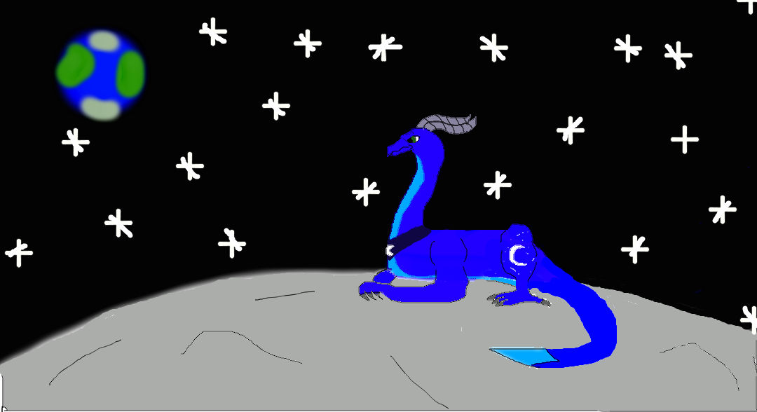 Dragon on the Moon by redfox243 on DeviantArt