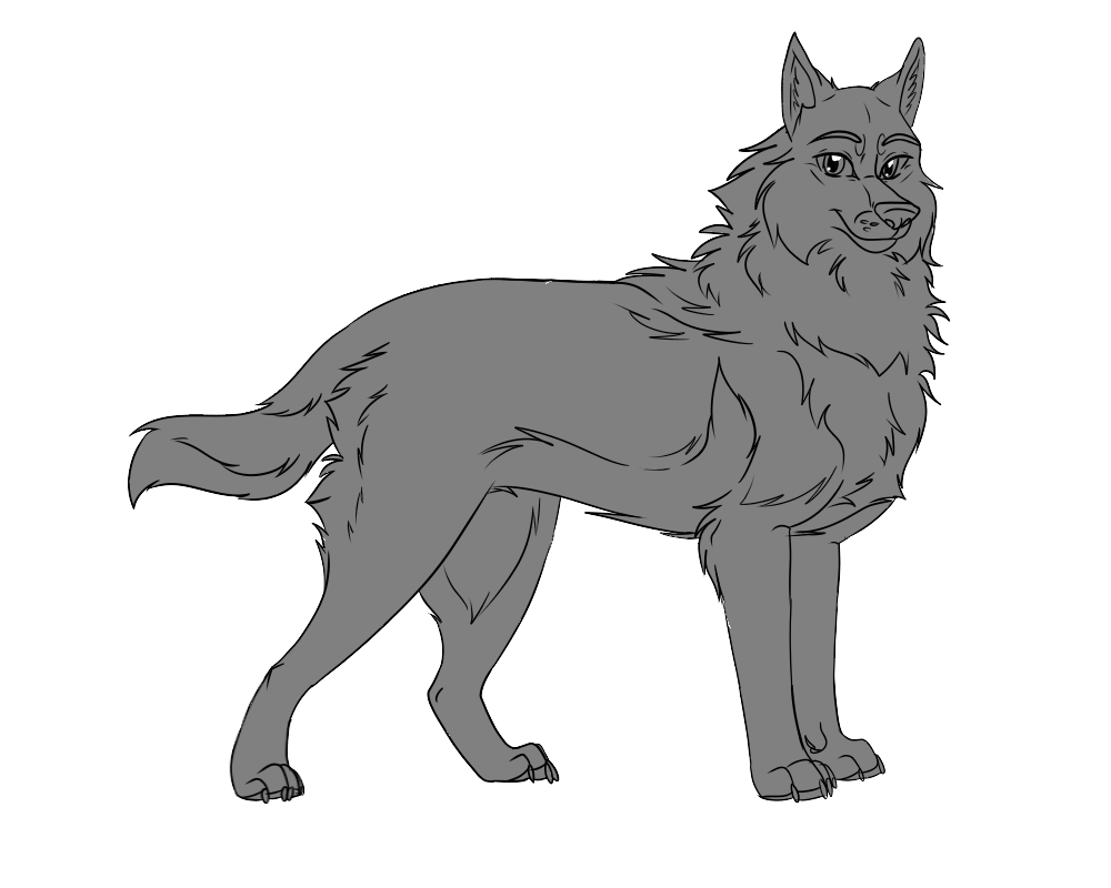 female wolf lineart by BLACK-Tango on DeviantArt
