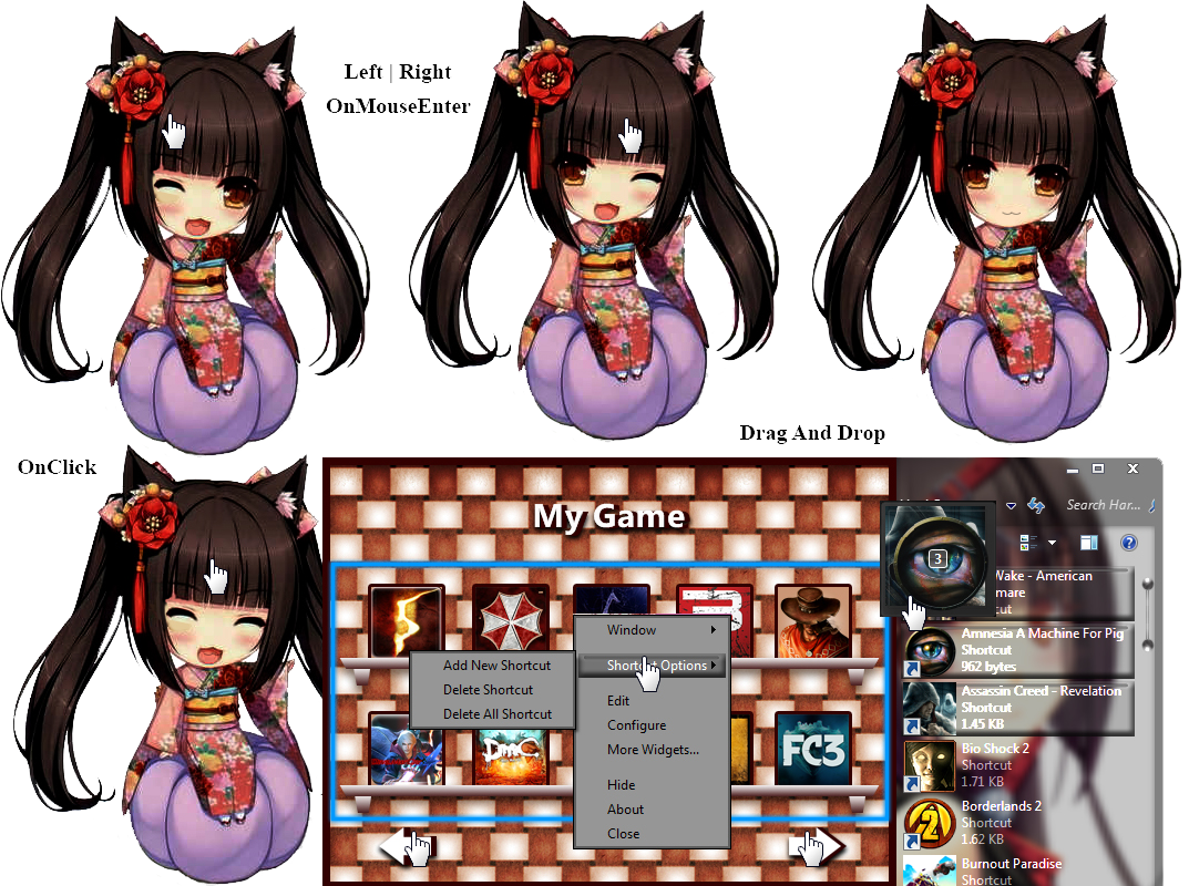 Chocola Chibi Shortcut XWidget [ Updated ] by Adiim on DeviantArt