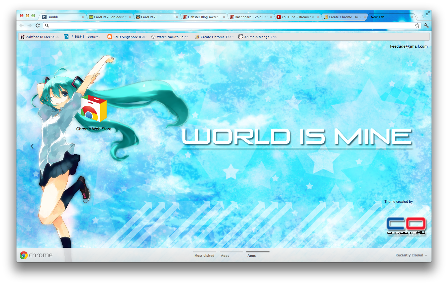 Hatsune Miku: Google Chrome Theme 2 by CardOtaku on DeviantArt