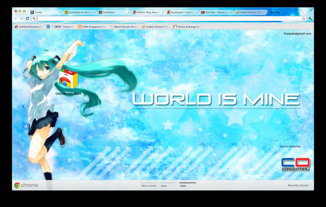Hatsune Miku: Google Chrome Theme 2 by CardOtaku on DeviantArt