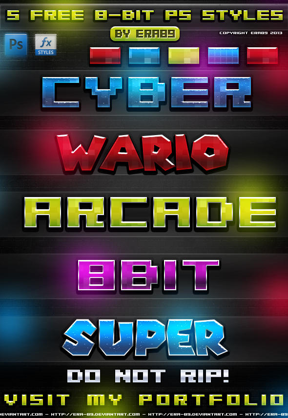 5 FREE 8-Bit Photoshop Styles by Era89 by KoolGfx on DeviantArt