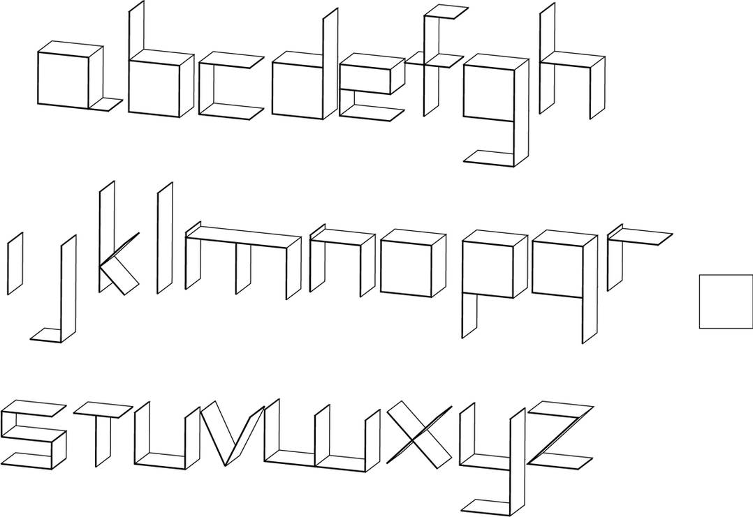 3D Papercraft Font by redcodefinal on DeviantArt