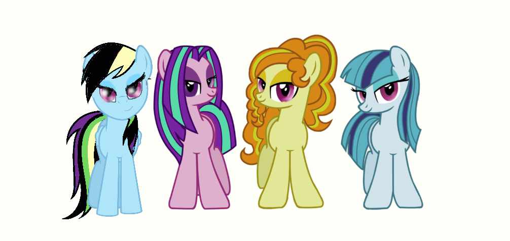The Dazzlings as ponys (including my oc) by AriaSoFab on DeviantArt