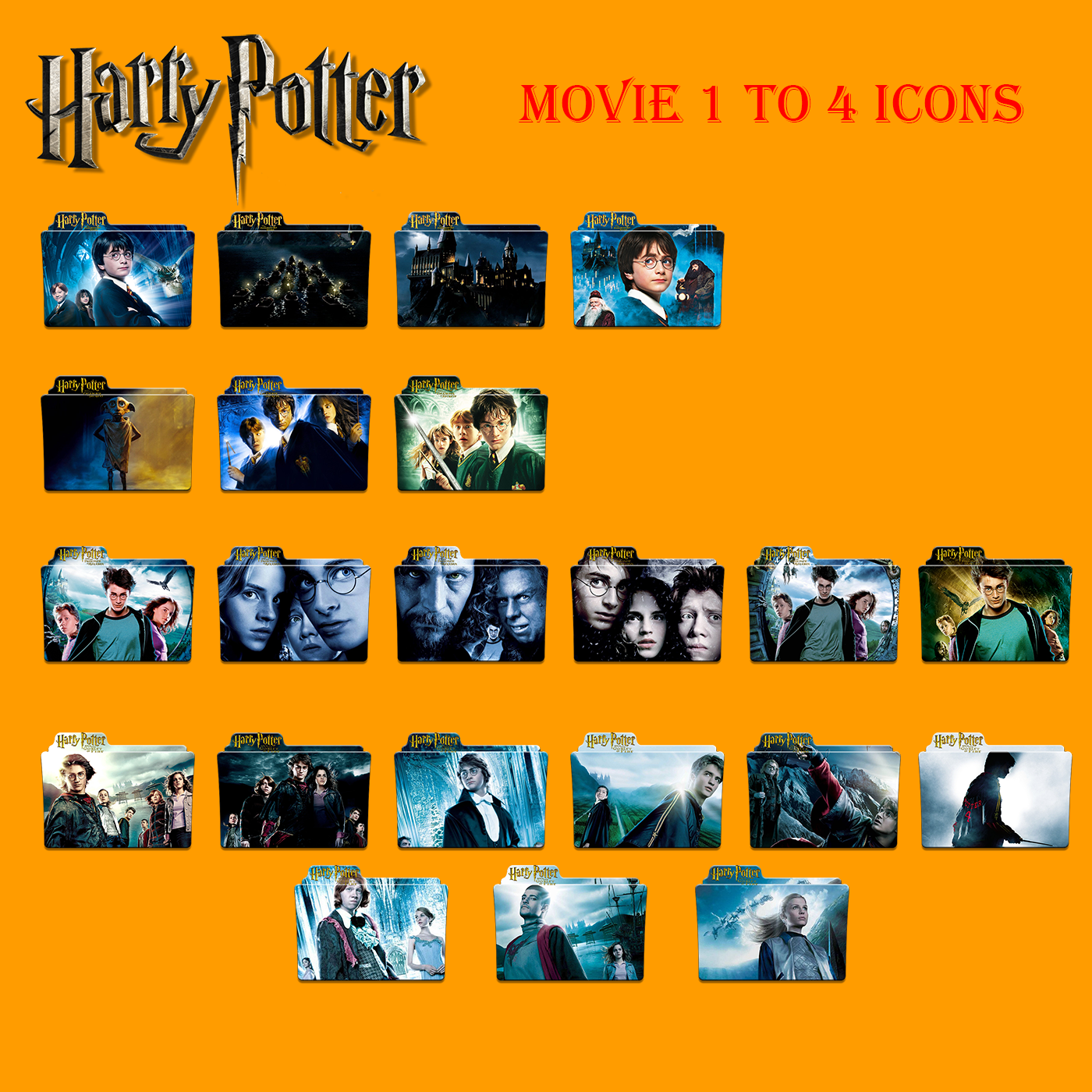 Harry Potter 1 to 4 movie icons folder by Aliciax16 on DeviantArt